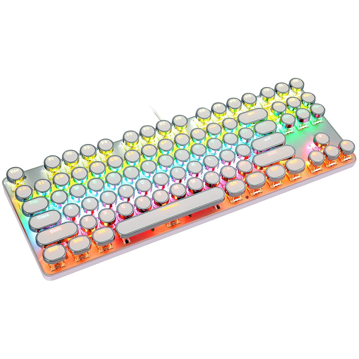 Tastatura mecanica gaming, RGB, Alb - eMAG.ro