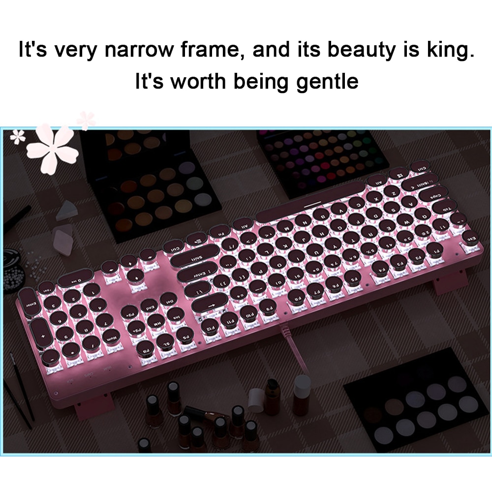 Tastatura mecanica gaming, LED, Roz - eMAG.ro