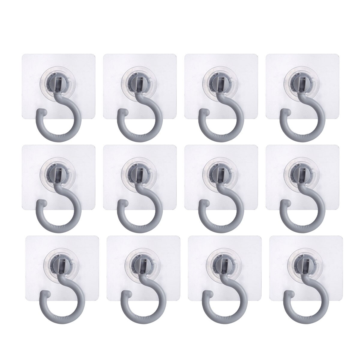 Set 12 carlige de perete pentru prosoape, adezive, gri - eMAG.ro