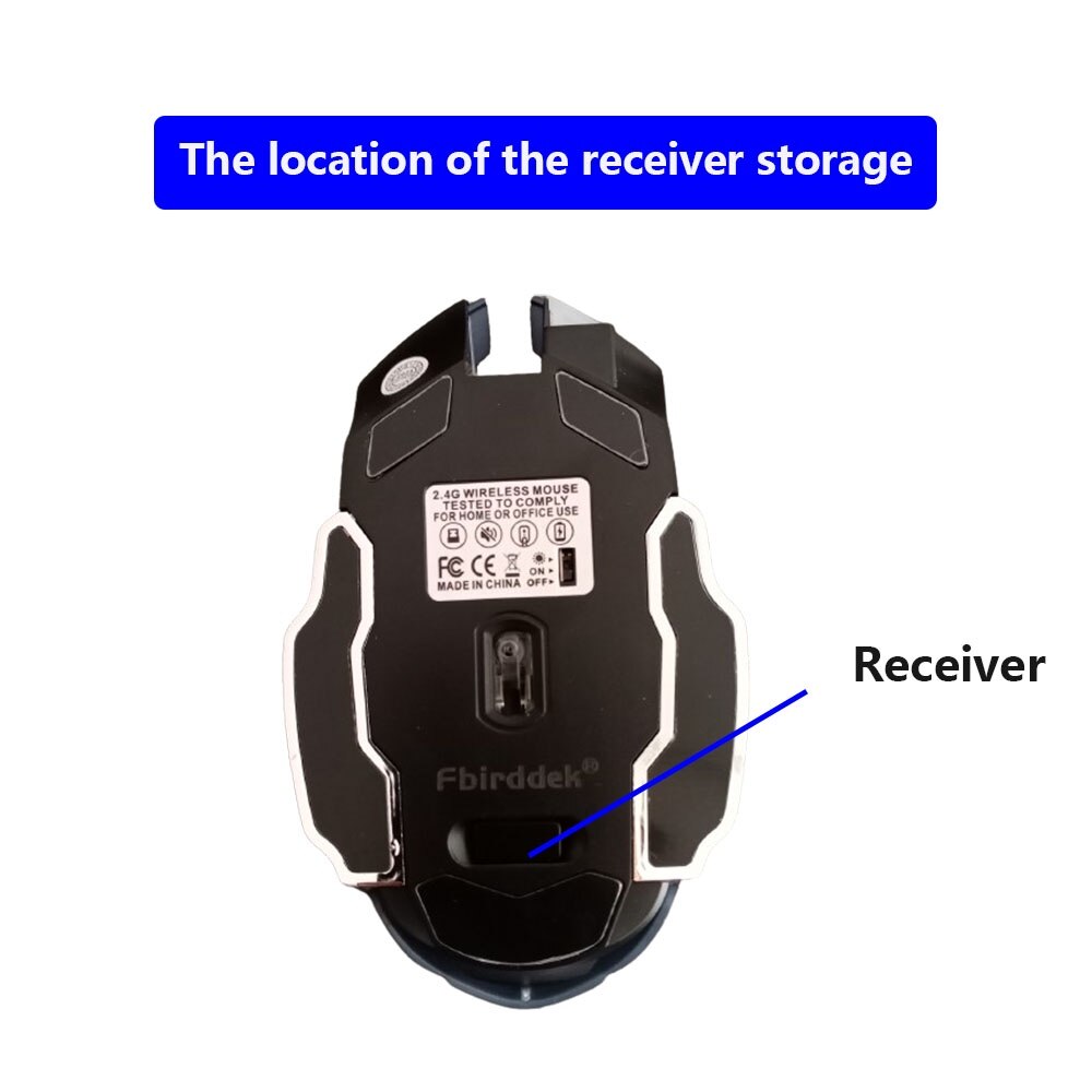 Mouse gaming wireless Fbirddek® T2, 7 efecte de iluminare, receptor USB ...