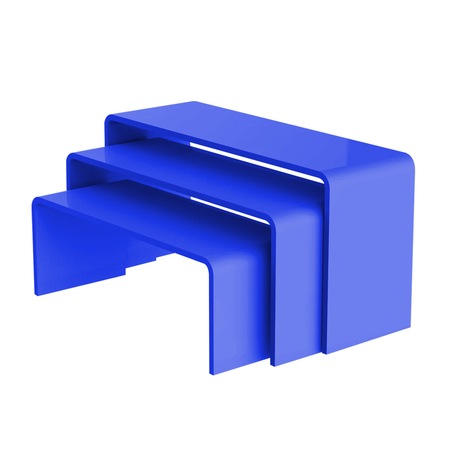 Set 3 standuri, plexiglas, stiplex, forma U, Albastru - eMAG.ro