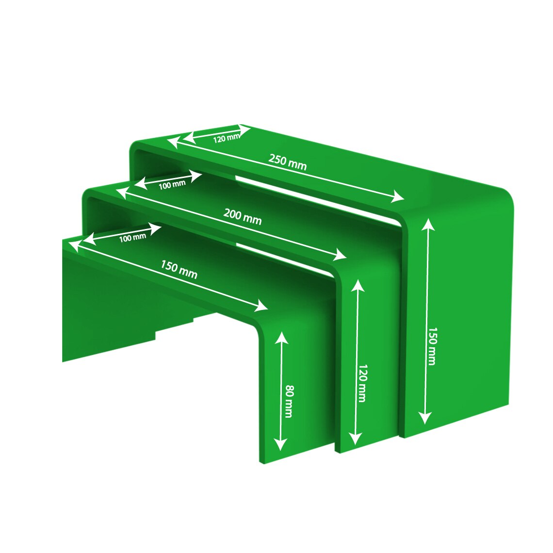 Set 3 standuri, plexiglas, stiplex, forma U, Verde - eMAG.ro