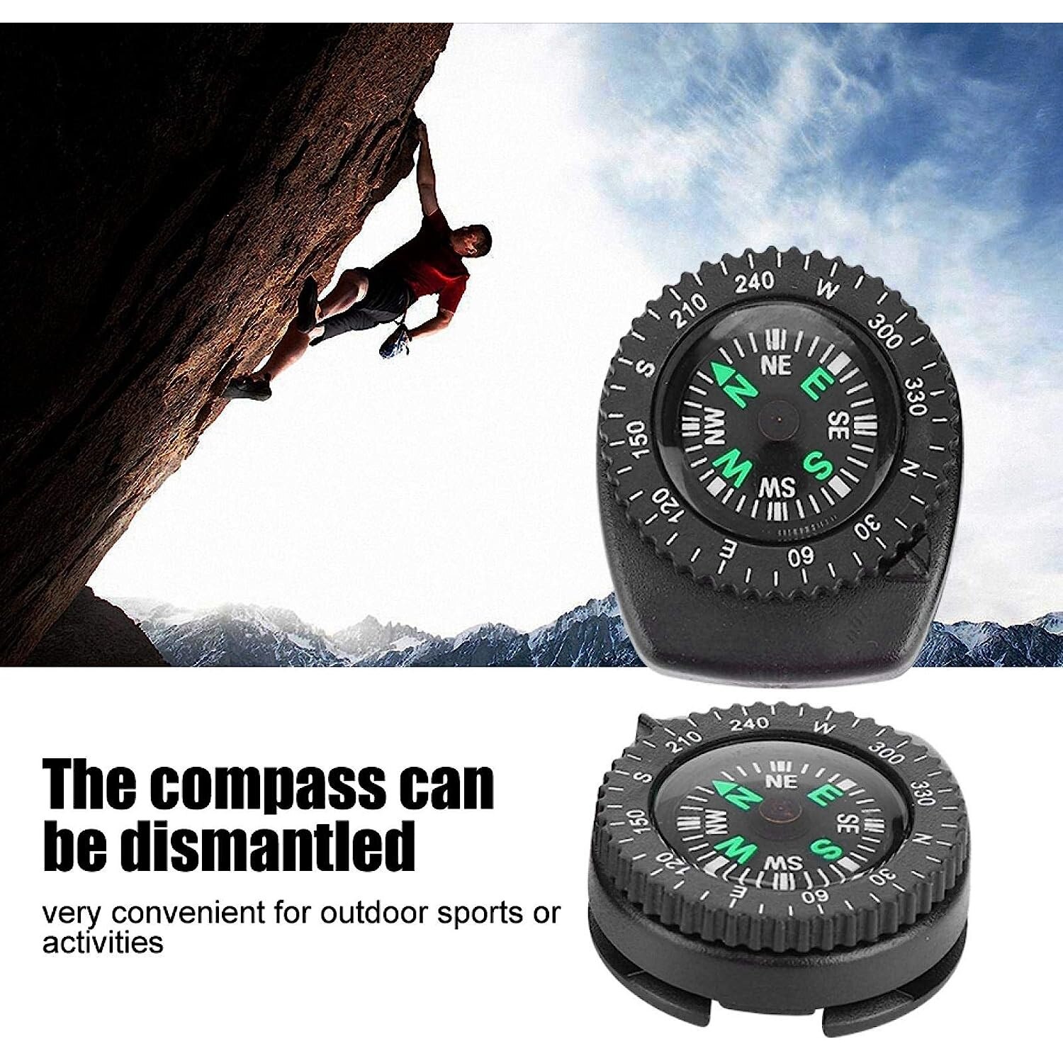 Set 2 busole, Plastic, 3.2 x 2.6 cm, Negru - eMAG.ro