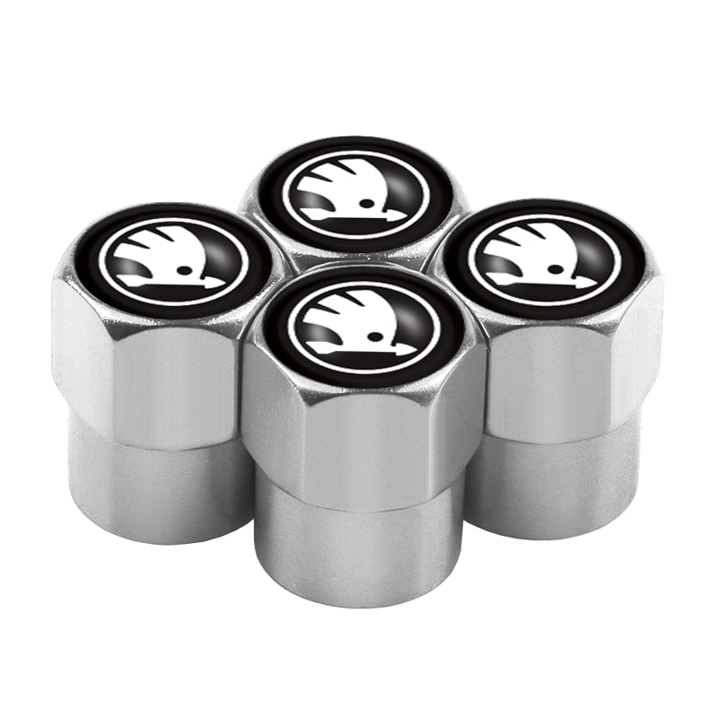 Set 4 capacele pentru ventil auto din aluminiu, Hexagon, General Store ...
