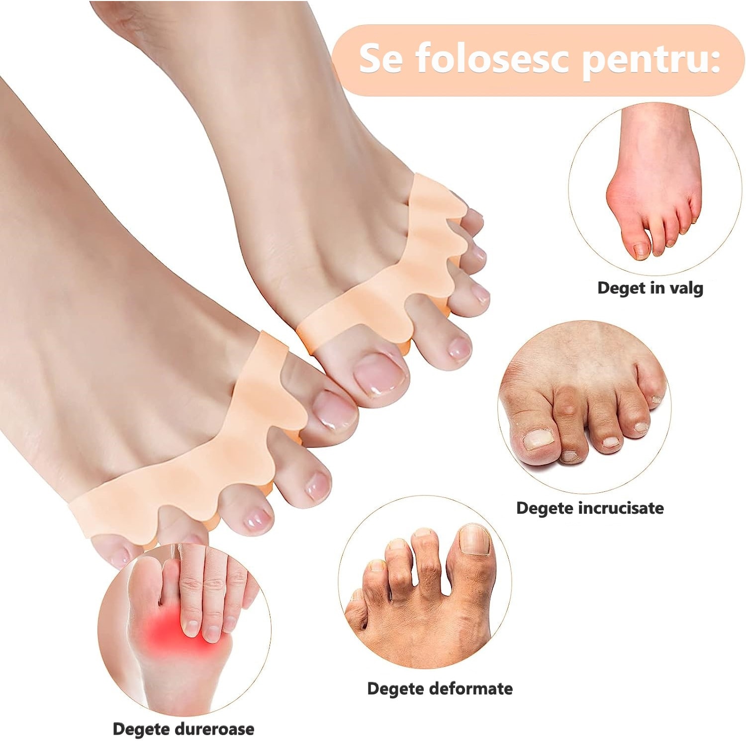 Set 2 bucati protectii pentru monturi, separator 5 degete, din silicon ...