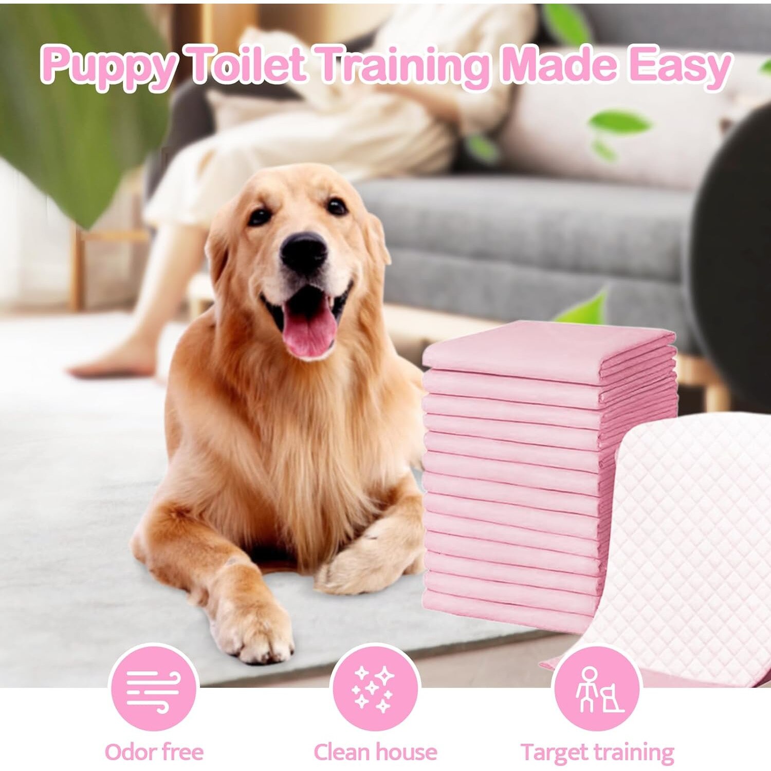 Covoras absorbant Pet Pad, FreeBiz®, Absorbtie 540 ml, 40 buc, 60x60cm ...