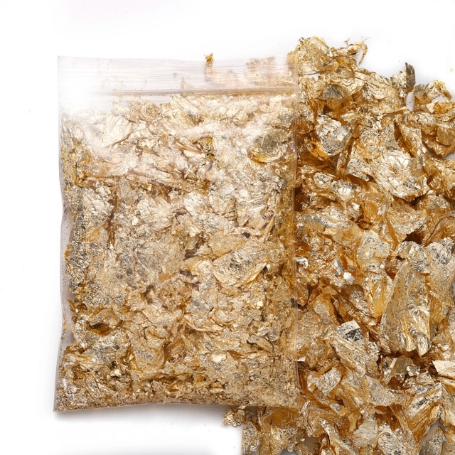Foite imitatie aur, nealimentare, punga 4grame, pentru sigiliu ceara ...