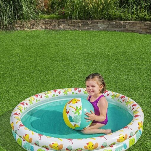 Set 3 in 1, piscina, colac si minge gonflabila, YLOTECH® 2 ani+ - eMAG.ro