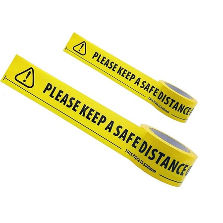 Set 2 role de banda pentru distantare sociala, Polietilena, 48mmx33m ...