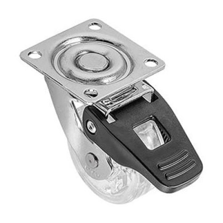 Roata de mobila de schimb cu role de cauciuc fi50 mm - cu frana - eMAG.ro