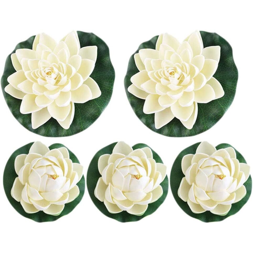 Set 5 flori decor, Spuma, Alb/Verde - eMAG.ro