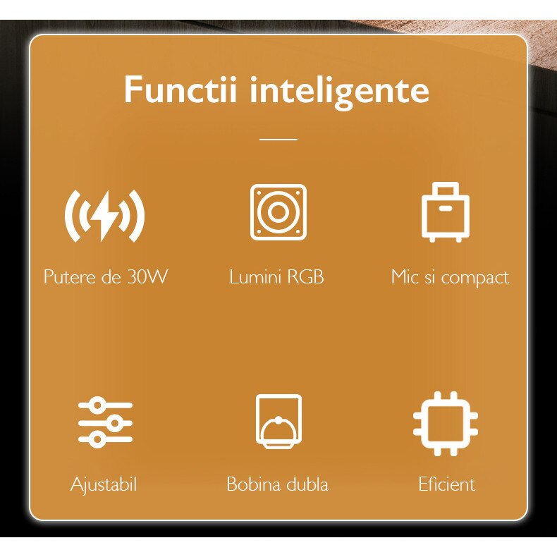 Statie incarcare wireless 4 in 1 universal Loowoko® R12, lumina veghe ...