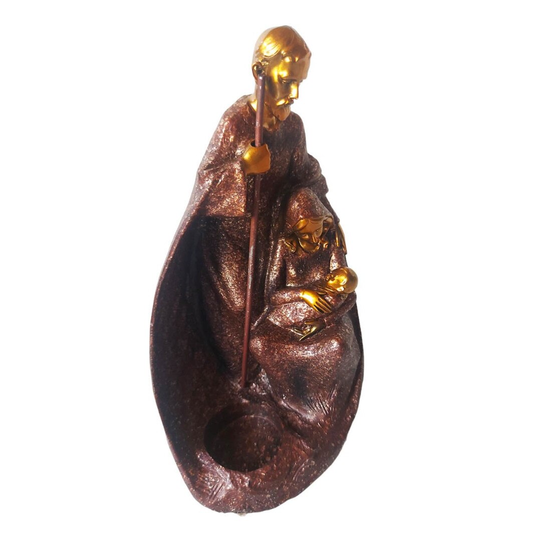 Statueta decorativa, Sf Maria cu Moise si pruncul, Maro, 19 cm ...