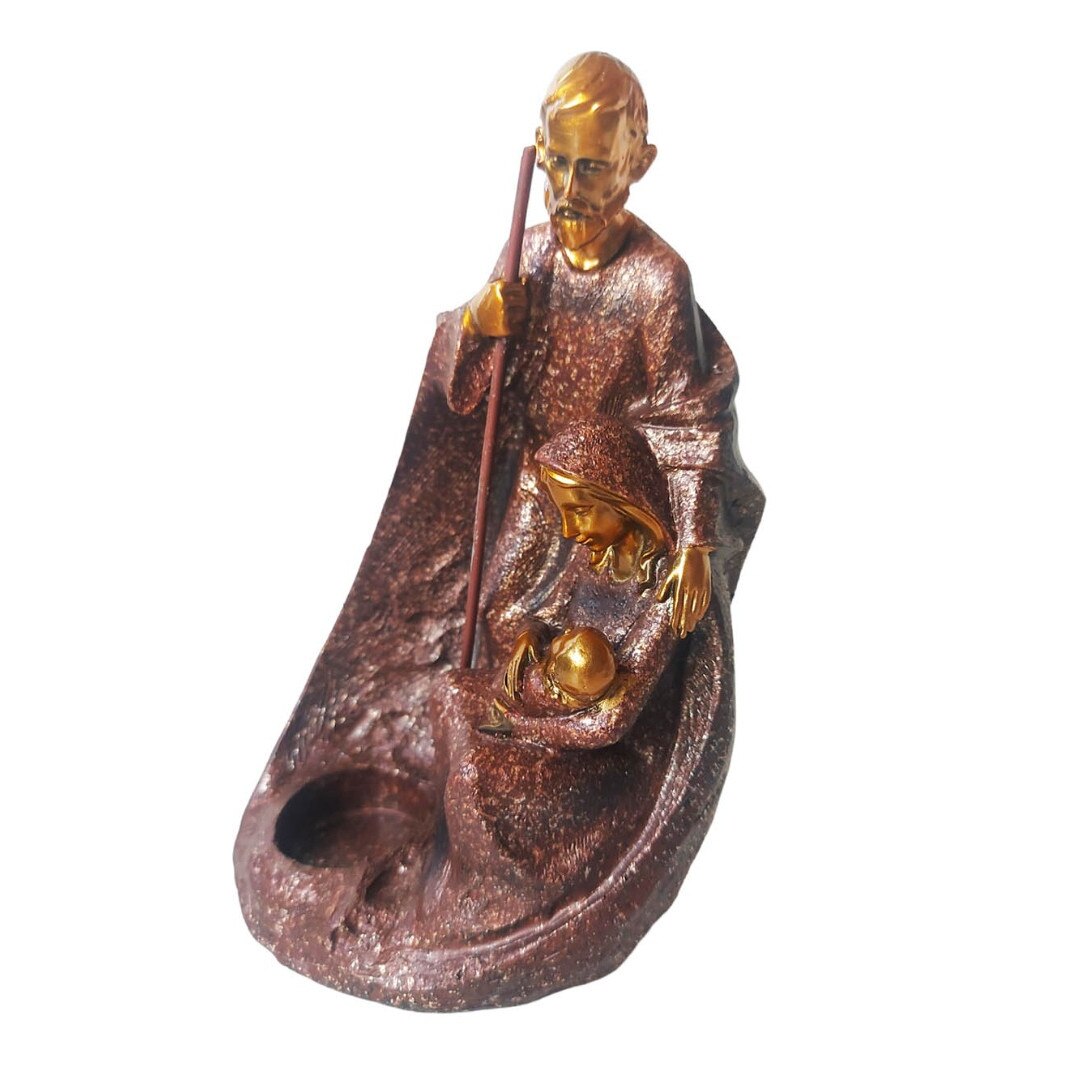 Statueta decorativa, Sf Maria cu Moise si pruncul, Maro, 19 cm ...