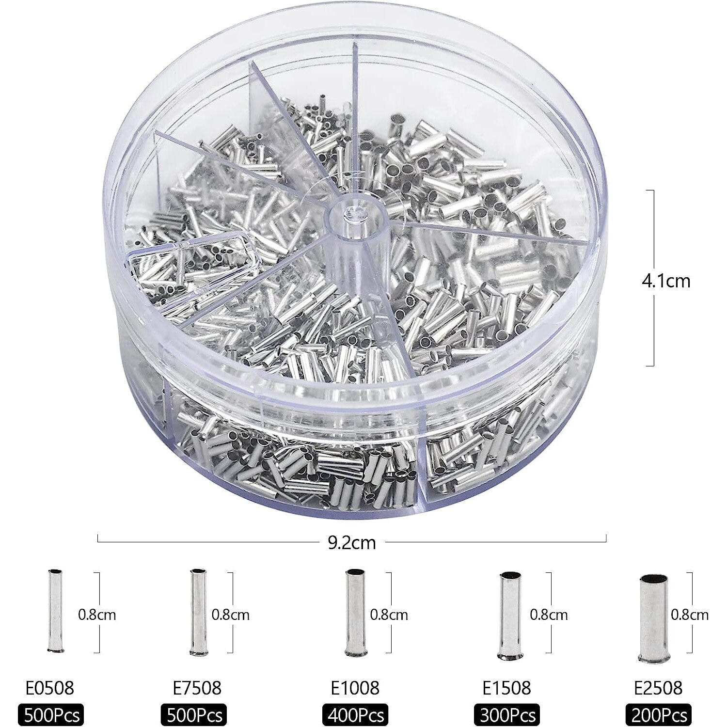 Set 1900 capete pentru fire si cabluri, Cupru, 0.5/0.75/1.0/1.5/2.5mm ...
