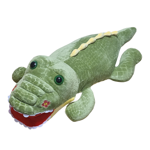 Jucarie de plus crocodil, Poliester, 55cm, Verde - eMAG.ro