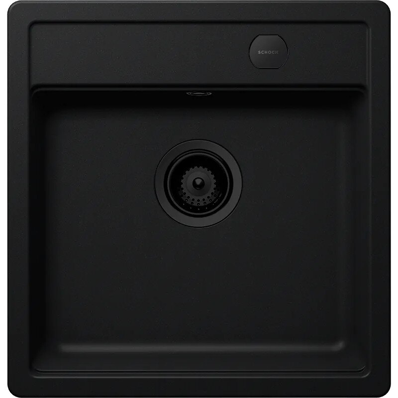 Kit chiuveta bucatarie Schock Mono N-100S 490 x 510 mm Cristadur Puro, negru intens cu bucatarie ...