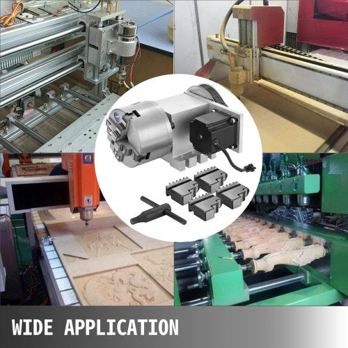 Ax de rotatie CNC, ax rotativ cu 4 falci, ax cu gol de 100 mm ...