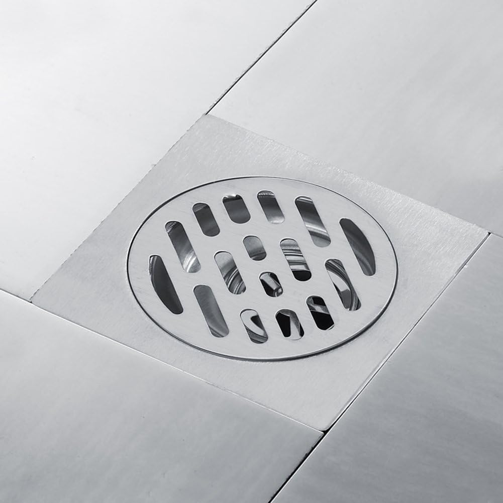 Scurgere pentru podea de dus, Otel, 10x10.3CM, Argintiu - eMAG.ro