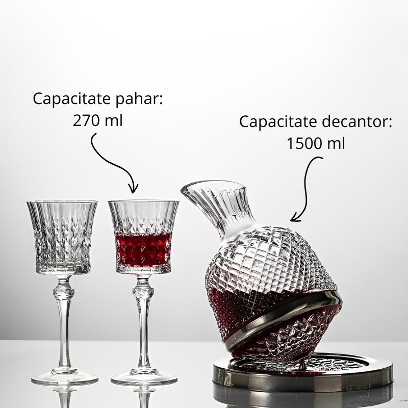 Set Decantor de vin Rotativ, MindBlower, ergonomic, imprimeu modern ...