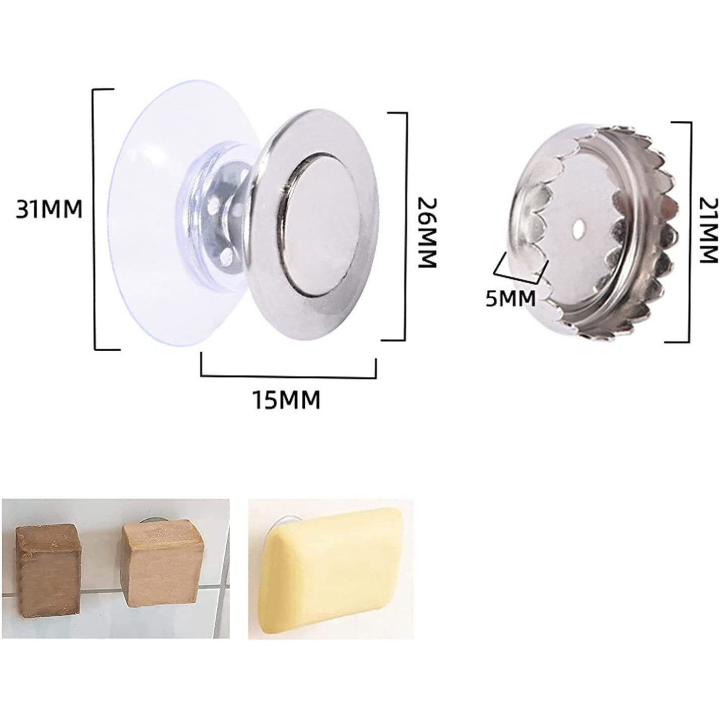 Set 2 suporturi sapun, Inox, 3.1x1.6x1.9cm, Argintiu - eMAG.ro