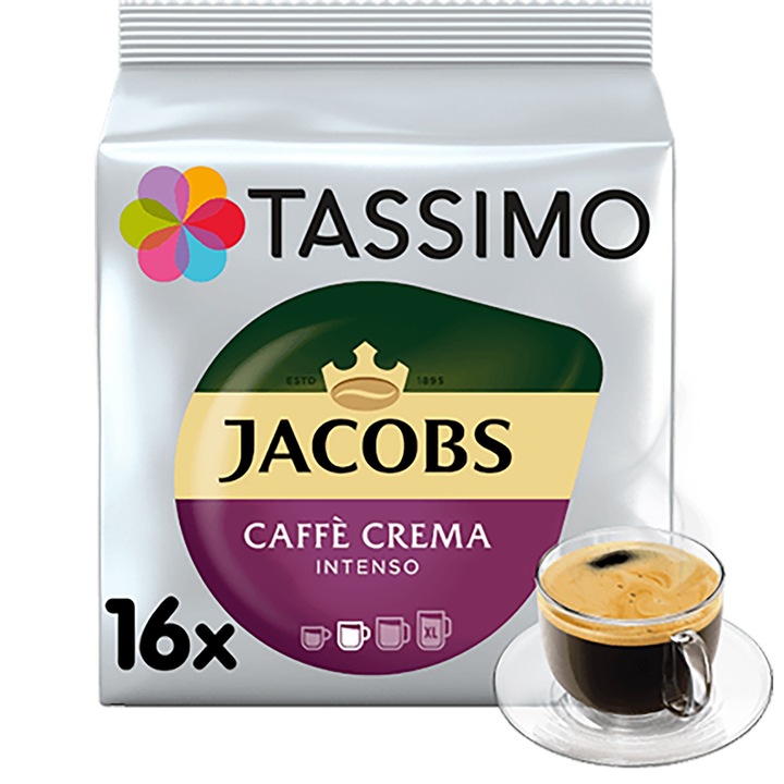 Capsule cafea, Jacobs Tassimo Café Crema Intenso, 80 bauturi x 150 ml ...