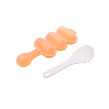 Forma pentru bile de orez cu spatula, Plastic, Portocaliu - eMAG.ro