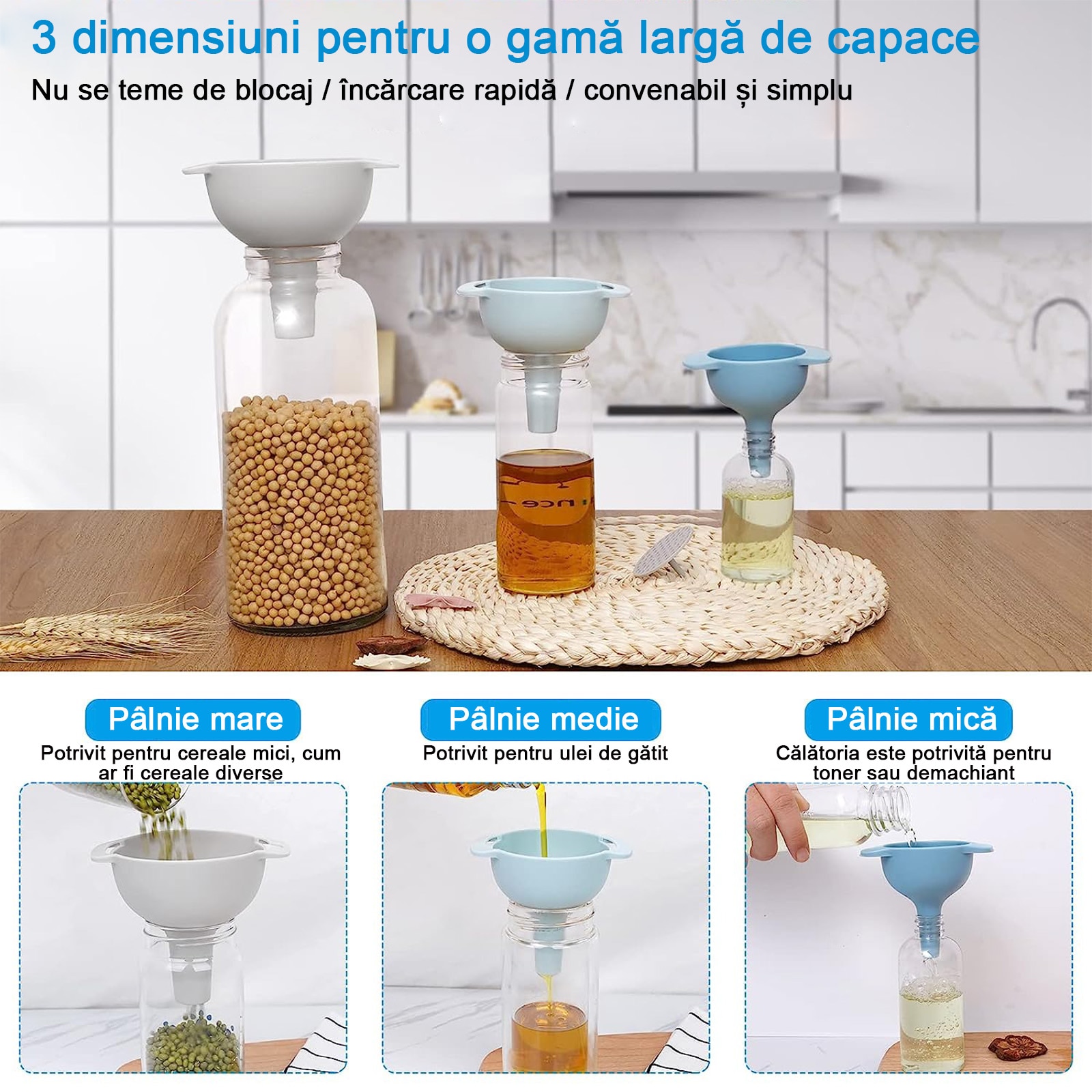 Set de 4 Palnii cu Sita si Maner, NUODWELL, Material PP, sigur si non ...