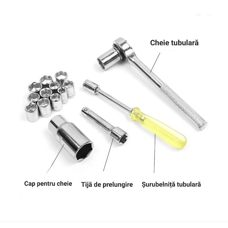 Set de chei tubulare DIGIMAT®, pentru utilizare auto/scuter/moto, 40 ...