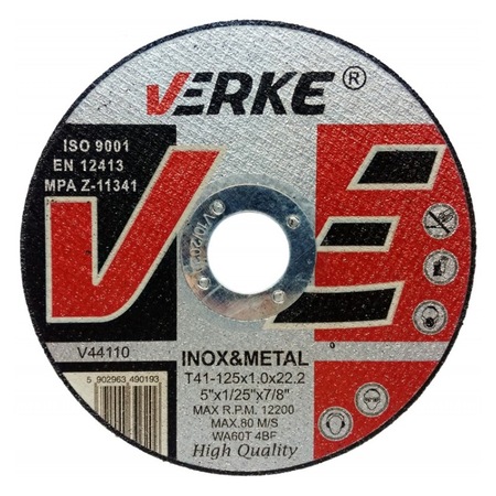 Disc pentru taiere metal Verke, 125x1,0x22,2 mm - eMAG.ro