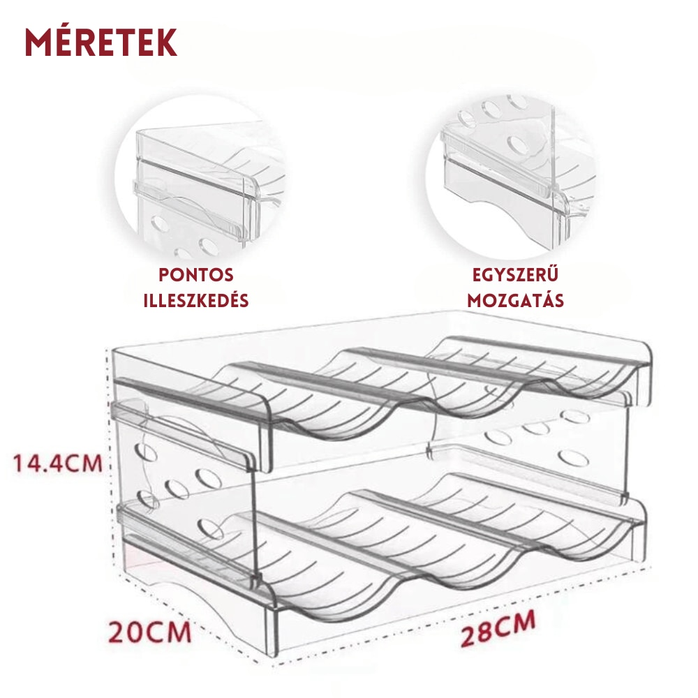 Palack rendszerező és tartó állvány, átlátszó, 6 rekeszes - eMAG.hu