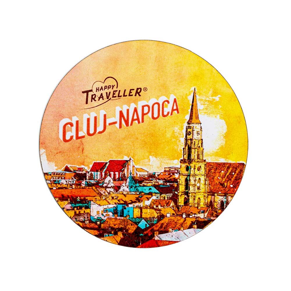 Suport pahar din lemn, patrat, imagine Catedrala Ortodoxa Cluj-Napoca ...