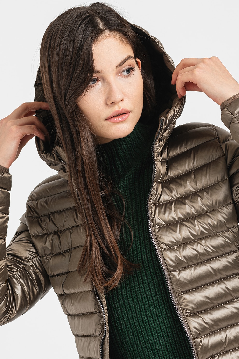 Colmar, Geaca cambrata cu umplutura de puf si aspect matlasat, Bronz ...