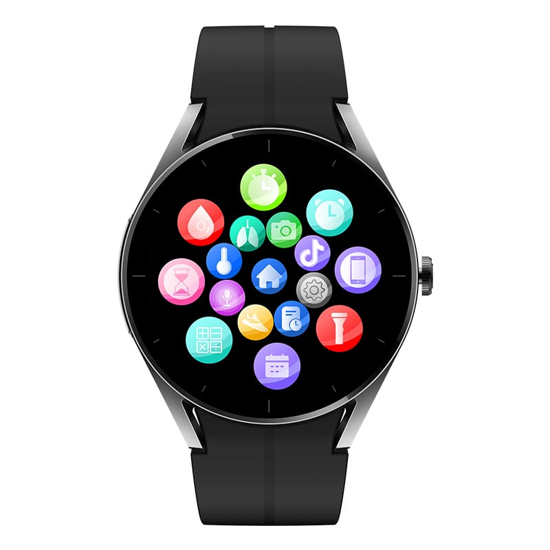 Smartwatch iSEN KS05 Negru, 1.32" IPS HD, ECG, Ritm cardiac, Presiune ...