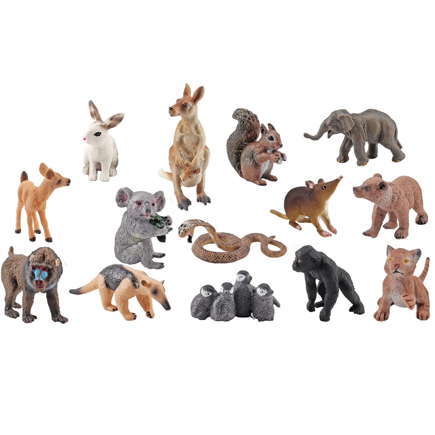 Set 14 figurine realiste cu animale, plastic, 5 cm - eMAG.ro