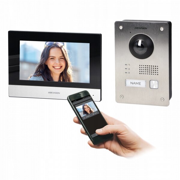 Set interfon video cu monitor, HiKVision, Inox, 24V/IP65 - eMAG.ro