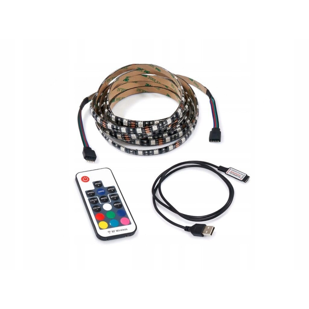 Banda LED RGB si telecomanda, USB, 5V/72W, 3 m - eMAG.ro
