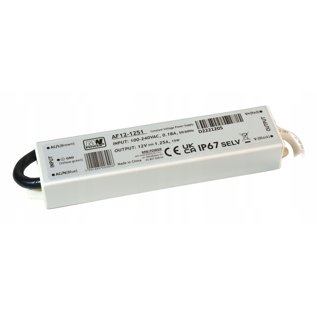 SURSA ERMETICA LED MWPOWER 15W IP67 12V, 5901885203096 - eMAG.ro