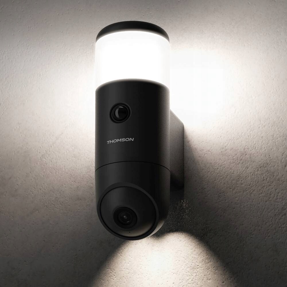 Camera de supraveghere cu iluminare, Thomson, Wi-Fi, Full HD, Negru ...