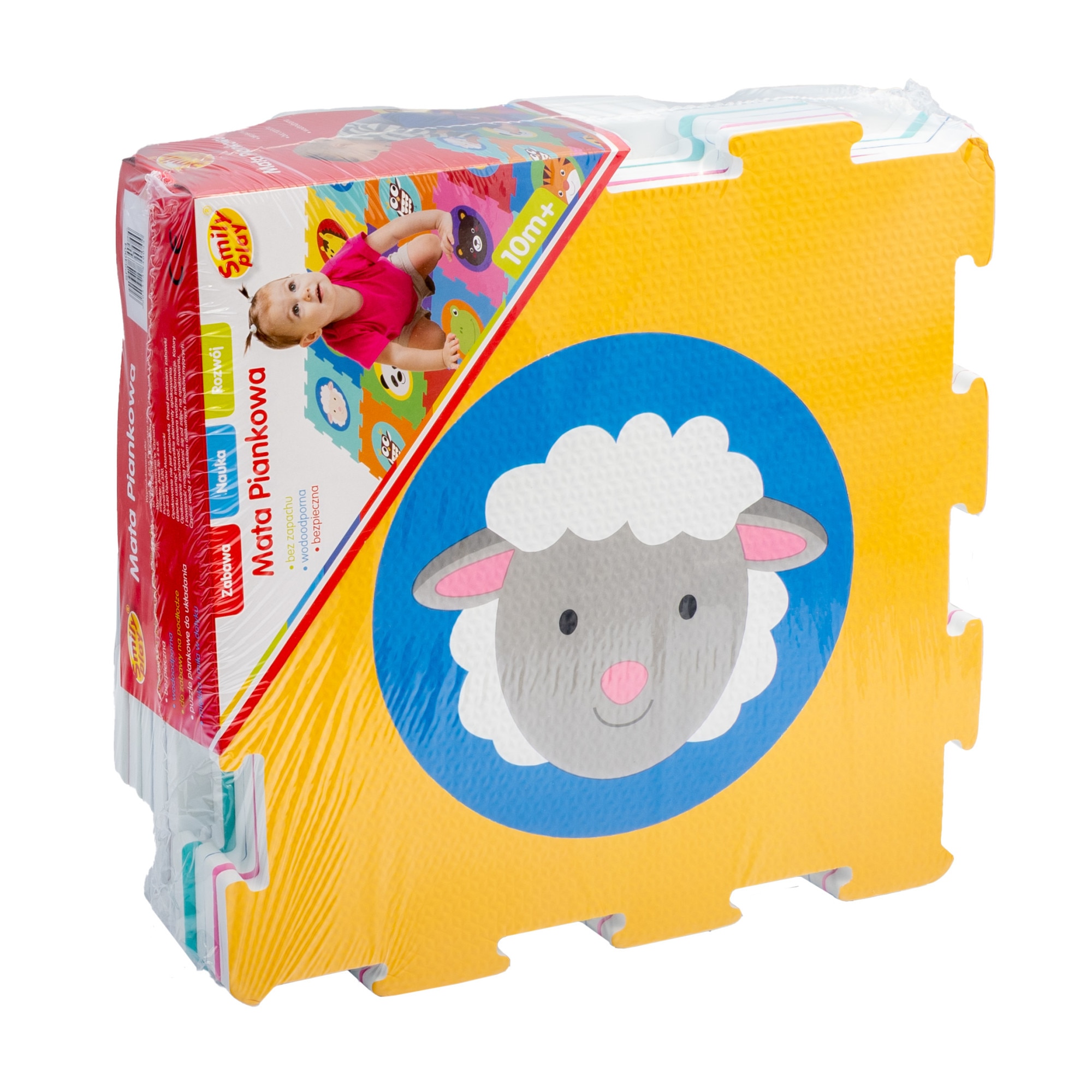 Covoras de spuma, puzzle de podea, culori de animale, 96x96, Smily Play ...
