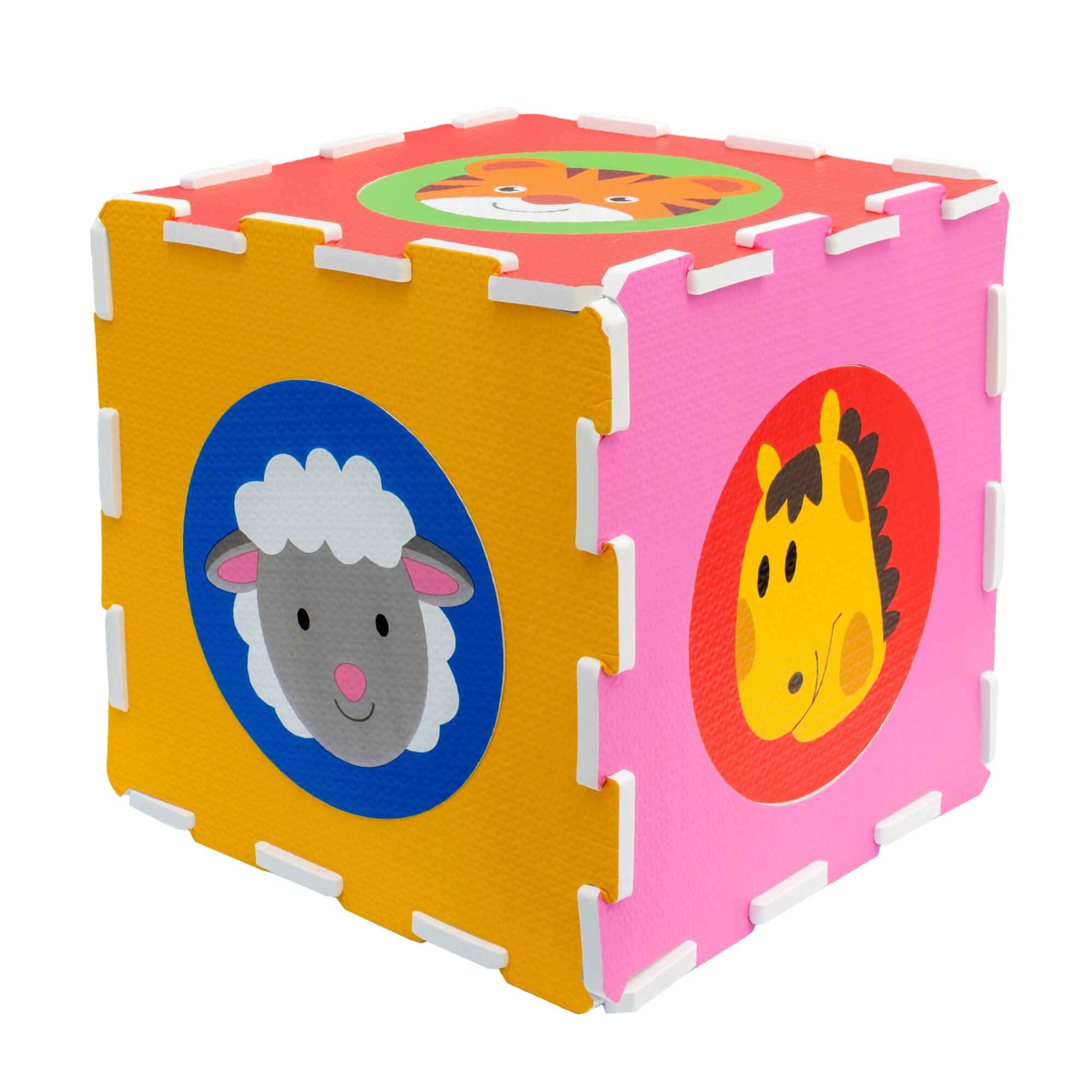Covoras de spuma, puzzle de podea, culori de animale, 96x96, Smily Play ...