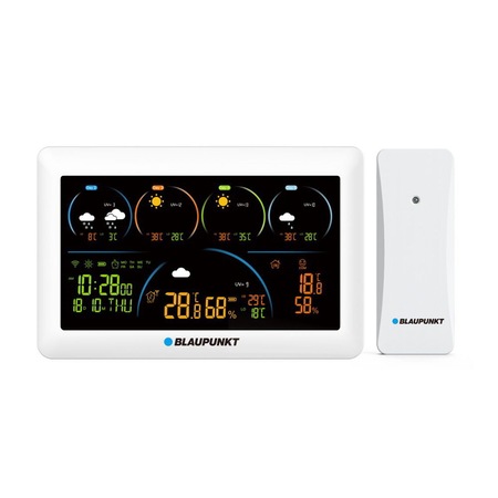 Statie meteo, Blaupunkt, Compatibila cu Tuya Smart, Indicator UV, Ceas ...