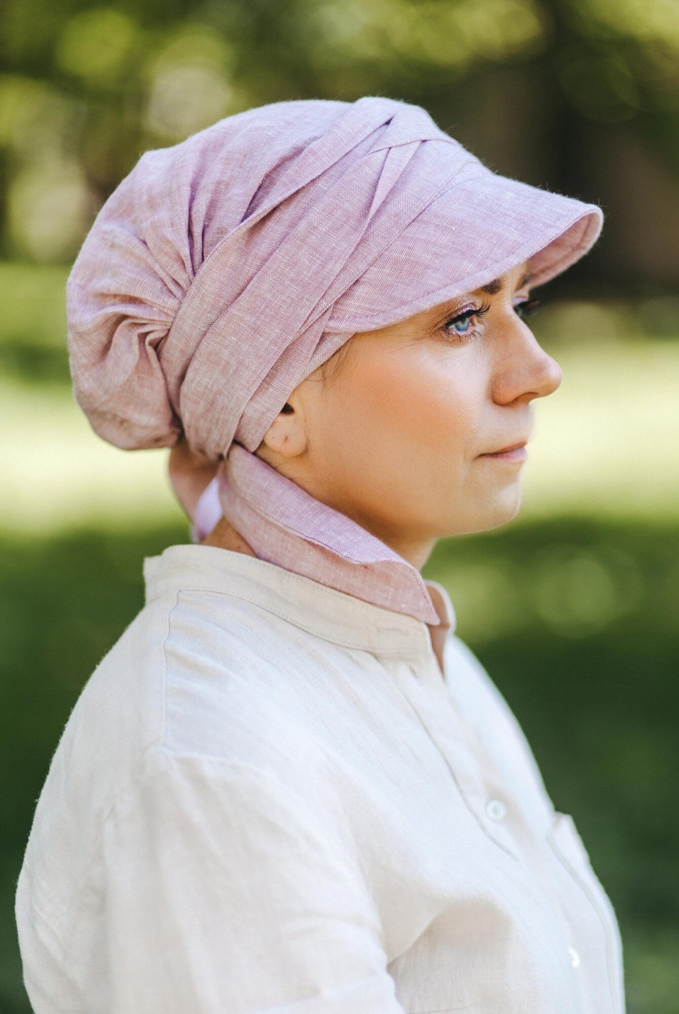 Turban Lara, in, roz, 54-60 cm Eva Design - eMAG.ro