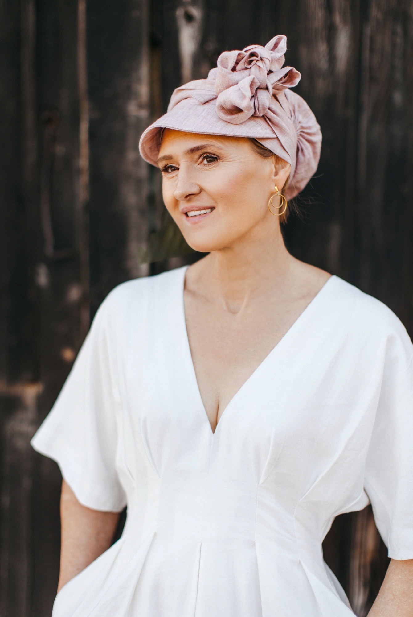 Turban Lara, in, roz, 54-60 cm Eva Design - eMAG.ro