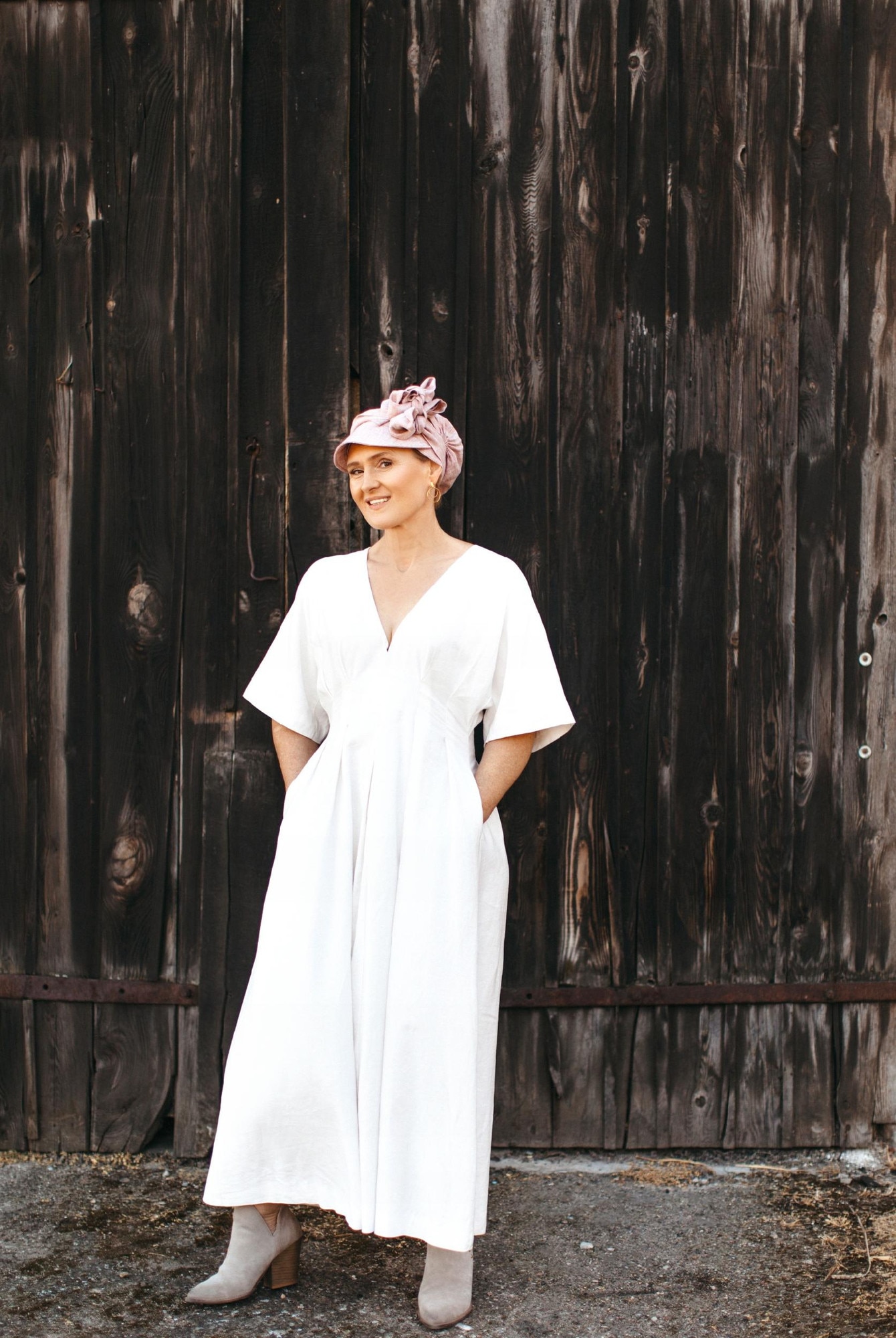 Turban Lara, in, roz, 54-60 cm Eva Design - eMAG.ro