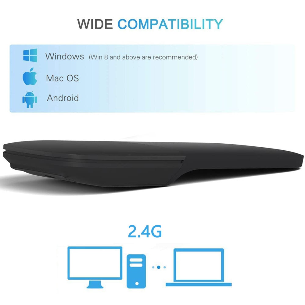 Mouse tactil pliabil Bluetooth, Negru - eMAG.ro