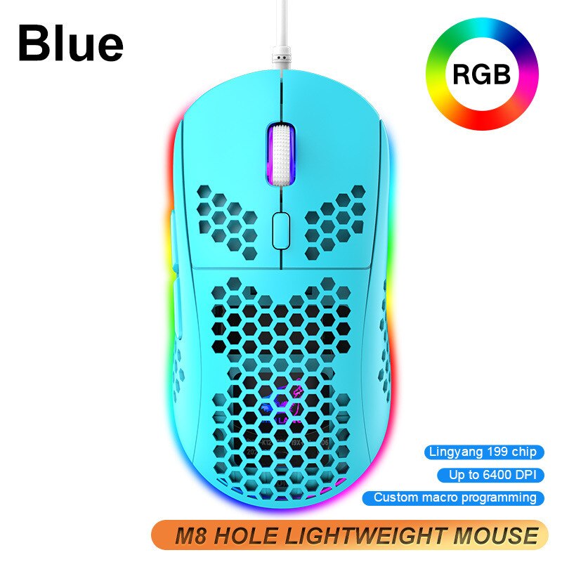 Mouse gaming, Ergonomic, Cu fir, Albastru - eMAG.ro