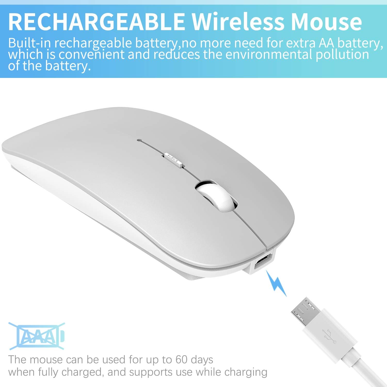 Mouse wireless, space silver - eMAG.ro