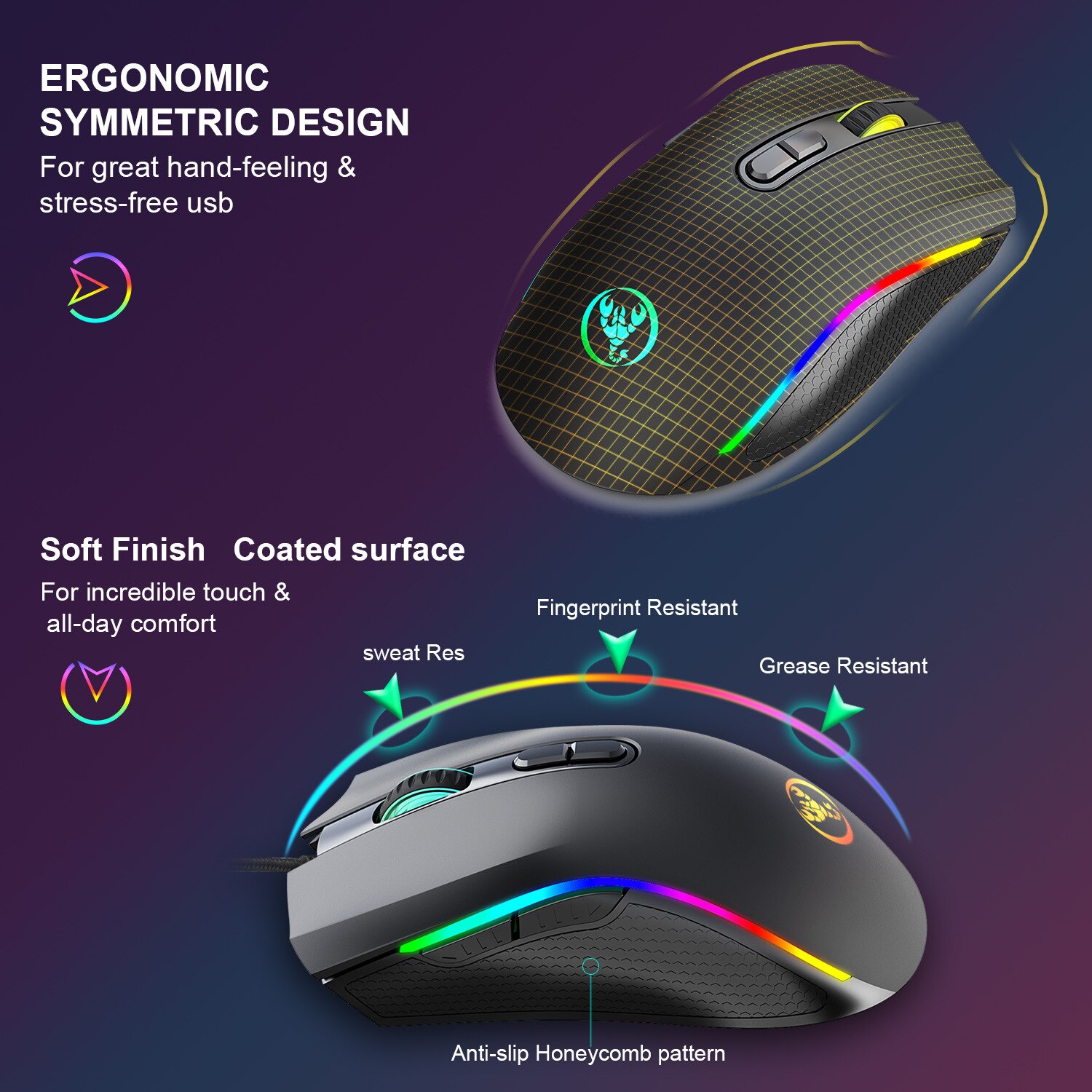 Mouse gaming, RGB, Cu fir, Negru - eMAG.ro