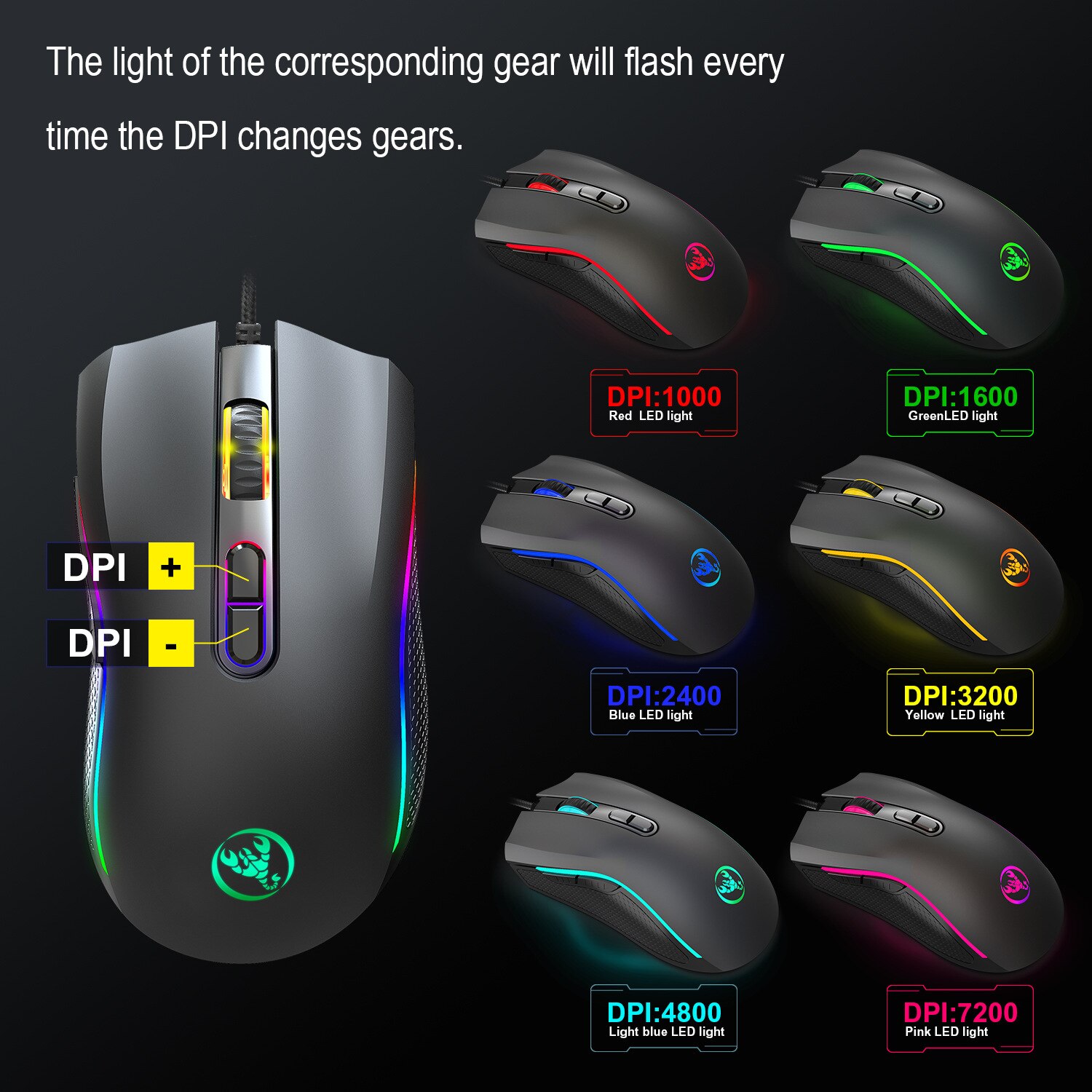 Mouse gaming, RGB, Cu fir, Negru - eMAG.ro